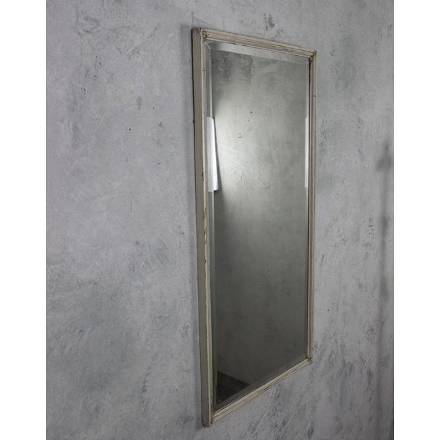 French White Framed Beveled Mirror | Chairish