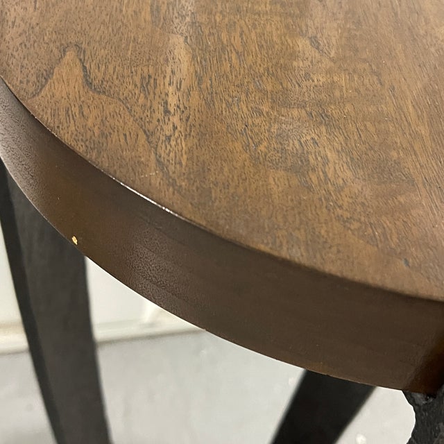 Pair of Gregorius Pineo Iron and Wood Side Tables | Chairish