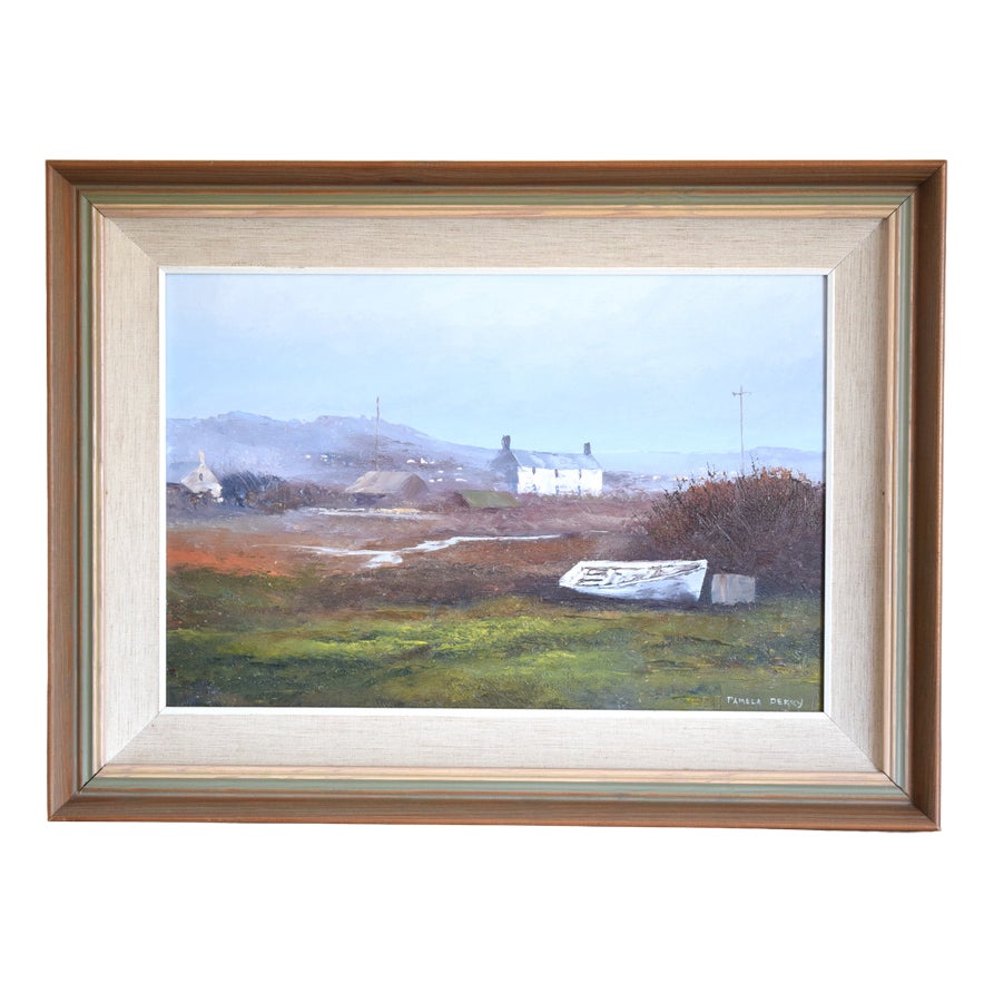 Pamela Derry, Landscape wth Fisherman's Cottage, Oil on Board, 1960s ...