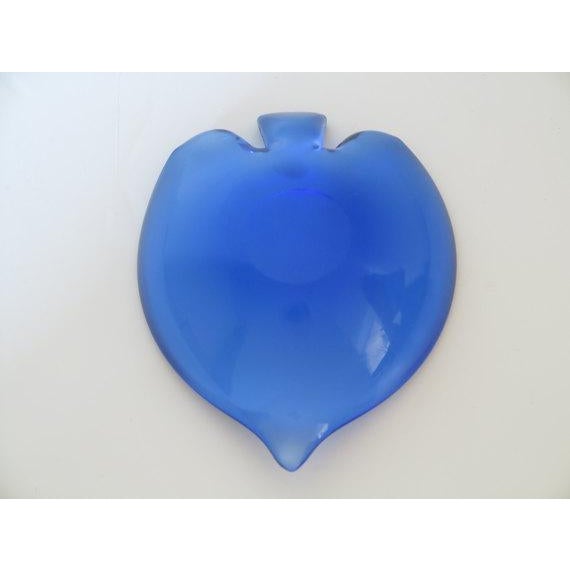 Mid-Century Cobalt Blue Murano Glass Angel Fish-Shaped Bowl | Chairish