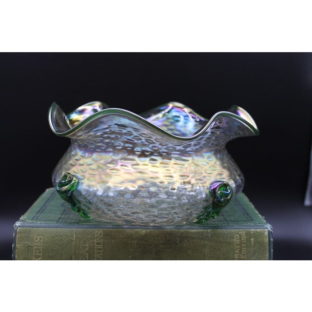 1930s 1880 Art Nouveau Iridescent Glass Bowl in the Manner of Loetz ...