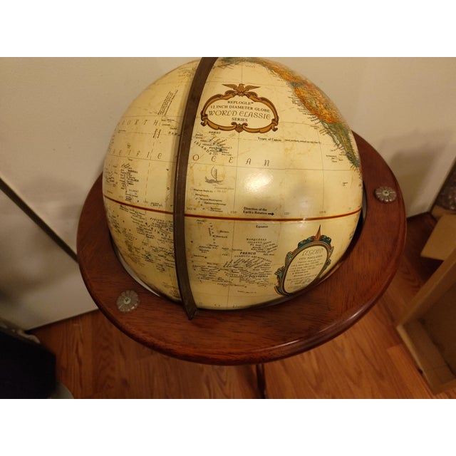 1970s Replogle World Classic Series Globe on Mahogany Stand | Chairish
