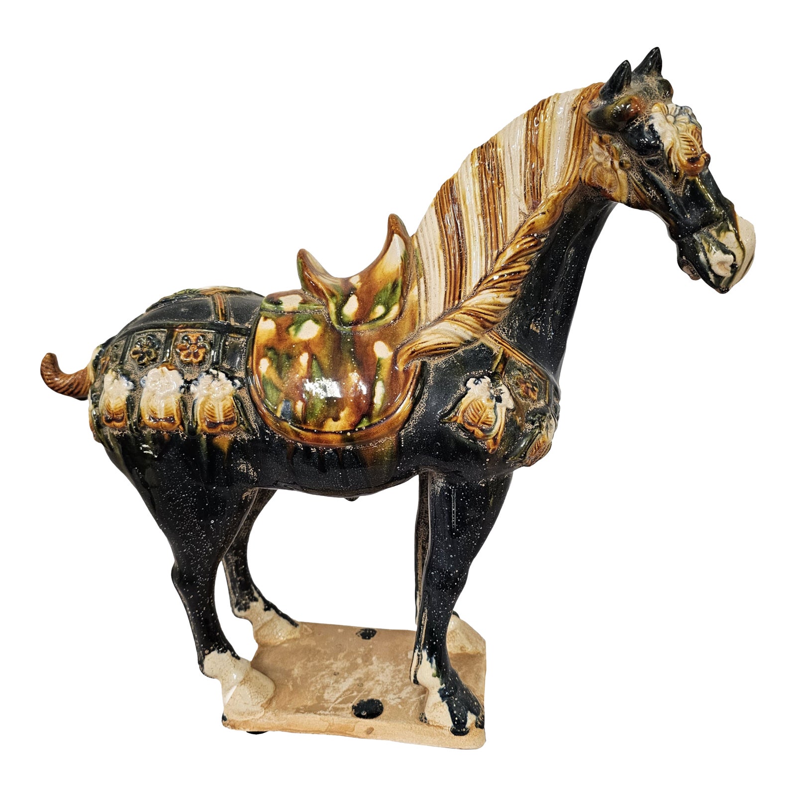 Chinese Tang Dynasty Style Pottery Hand Painted Horse With Sancai Glaze ...