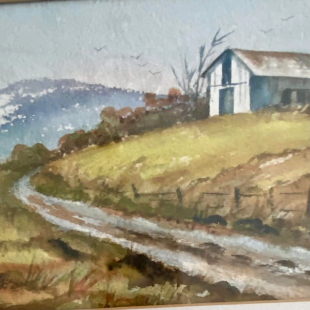 1970s Contemporary Signed Watercolor of a Landscape by American Artist ...