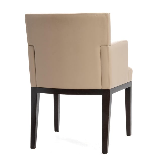 Christian Liaigre at Holly Hunt Leather Arm Chair Beige Ebonized | Chairish