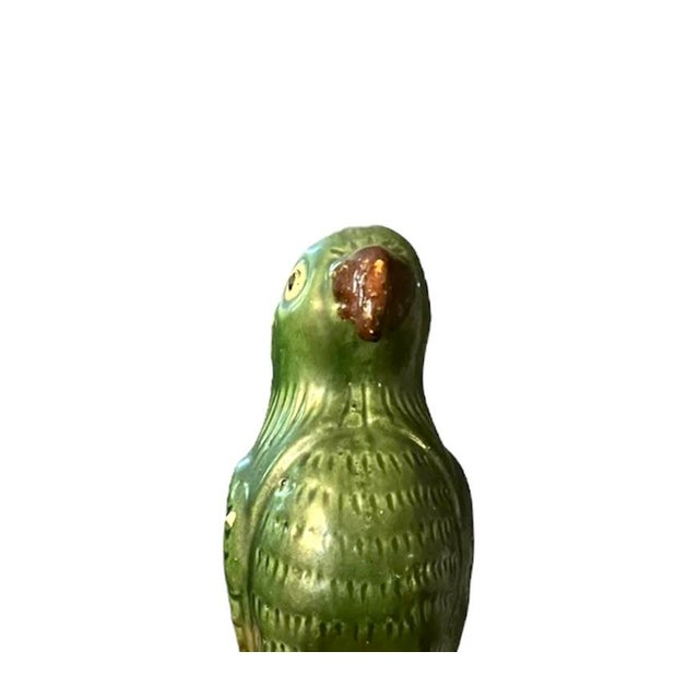 Green Glazed Majolica Terra Cotta Roof Tile / Finial Parrot | Chairish