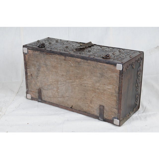 19th Century Spanish Style Wood Structure Box Covered With Metal ...