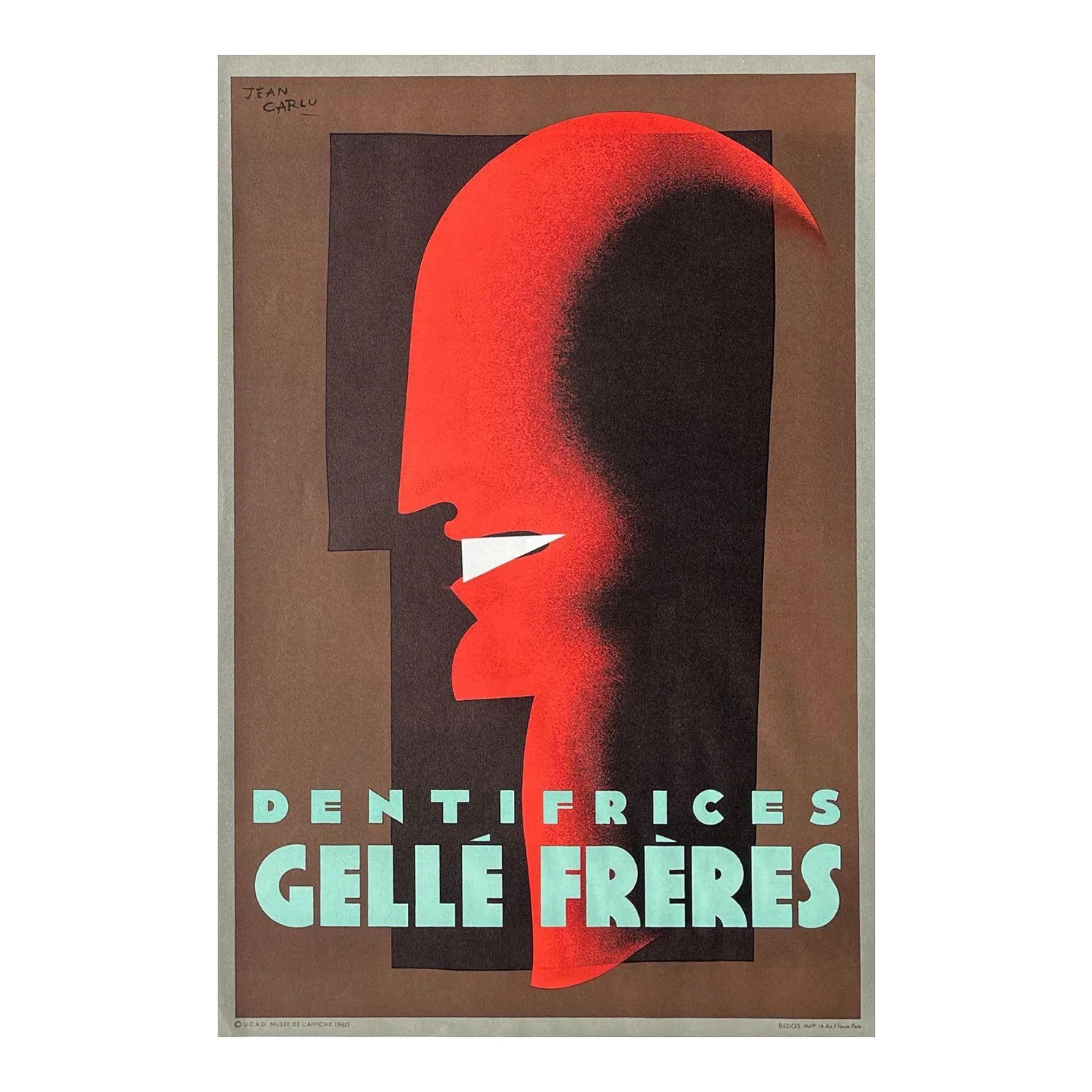 1980 Jean Carlu Dentifrices Gellé Frères Lithograph Poster | Chairish