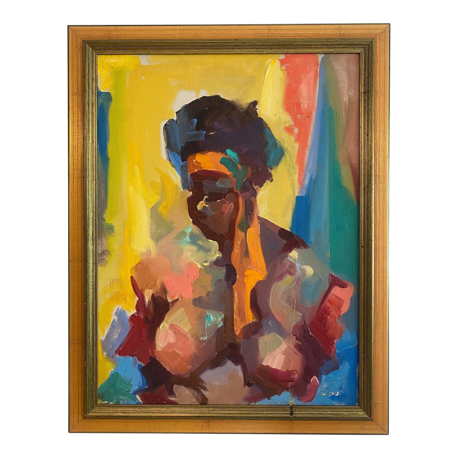 Abstract Expressionist Original Oil Painting by Arthur Harrow, Framed ...