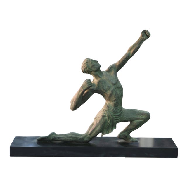 1920 French Iron Statue | Chairish