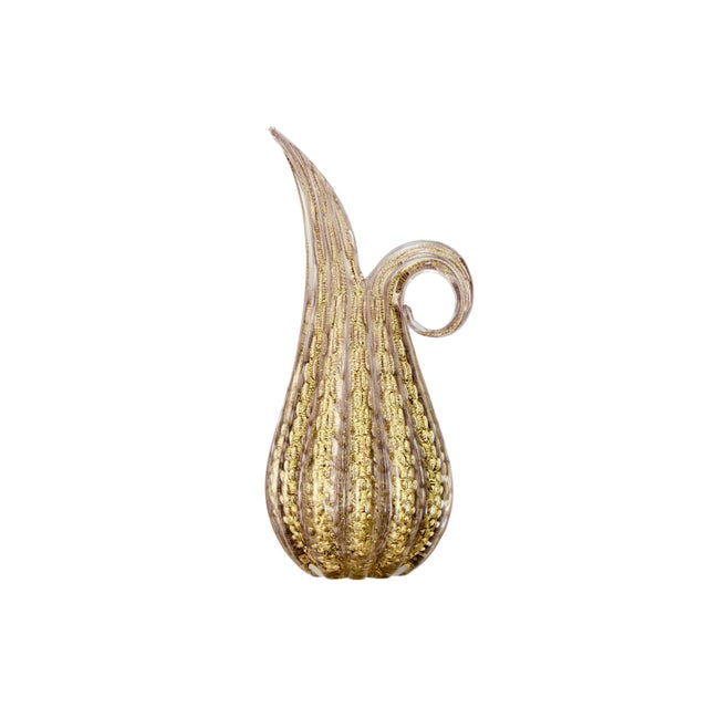 Barovier & Toso 9” Murano Gold Lavender Vase | Chairish