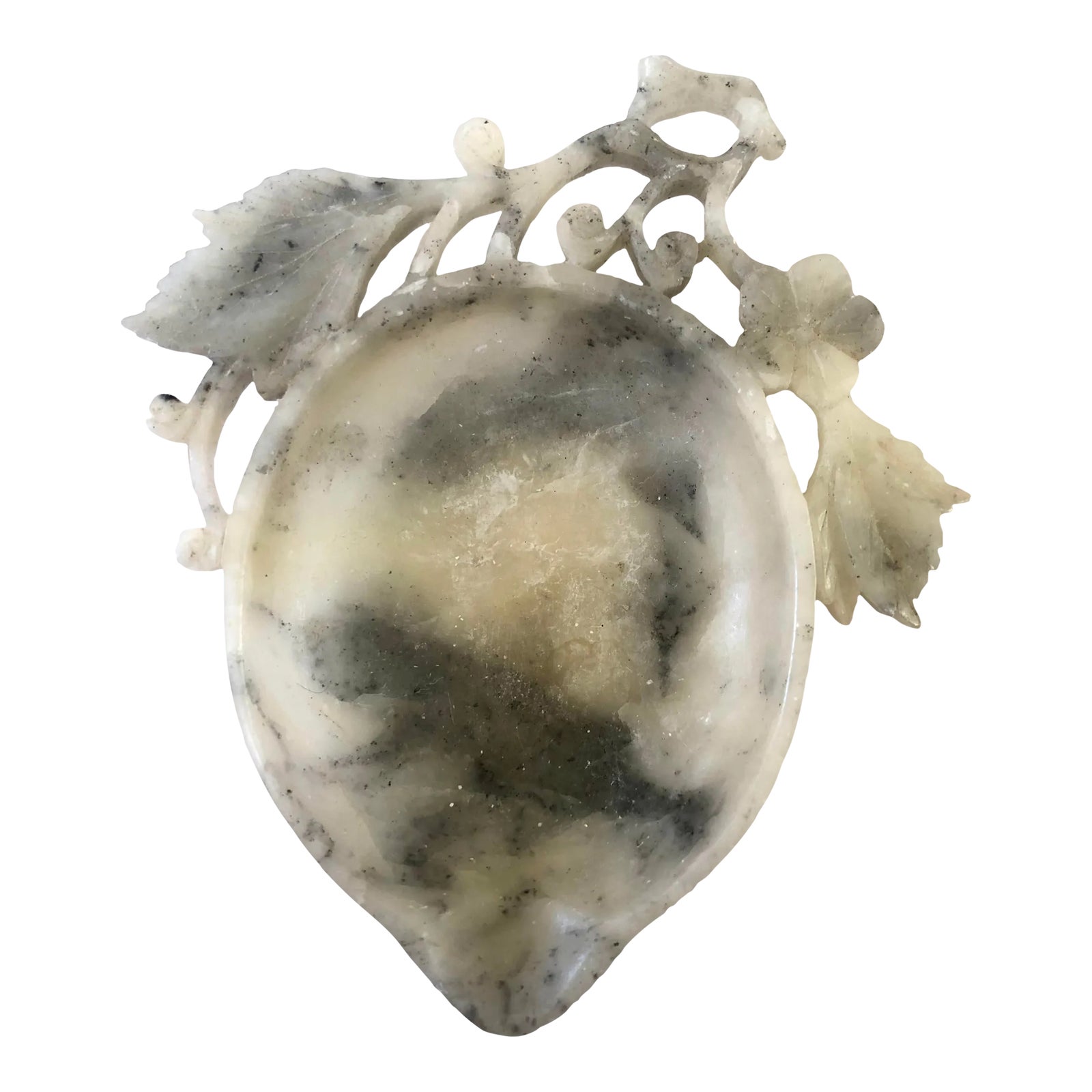 Chinese Carved Soapstone Polished Ring Dish | Chairish