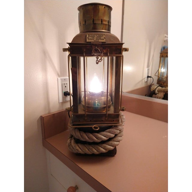 Early 20th Century Boat Light Lamp Nautical Maritime Ship Hanging Cargo ...