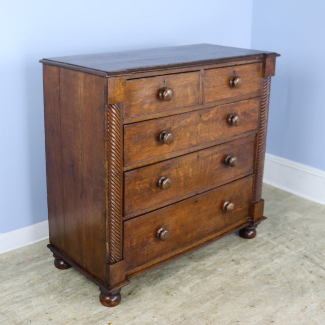 Early 19th Century Welsh Oak Chest of Drawers with Twist Columns and ...