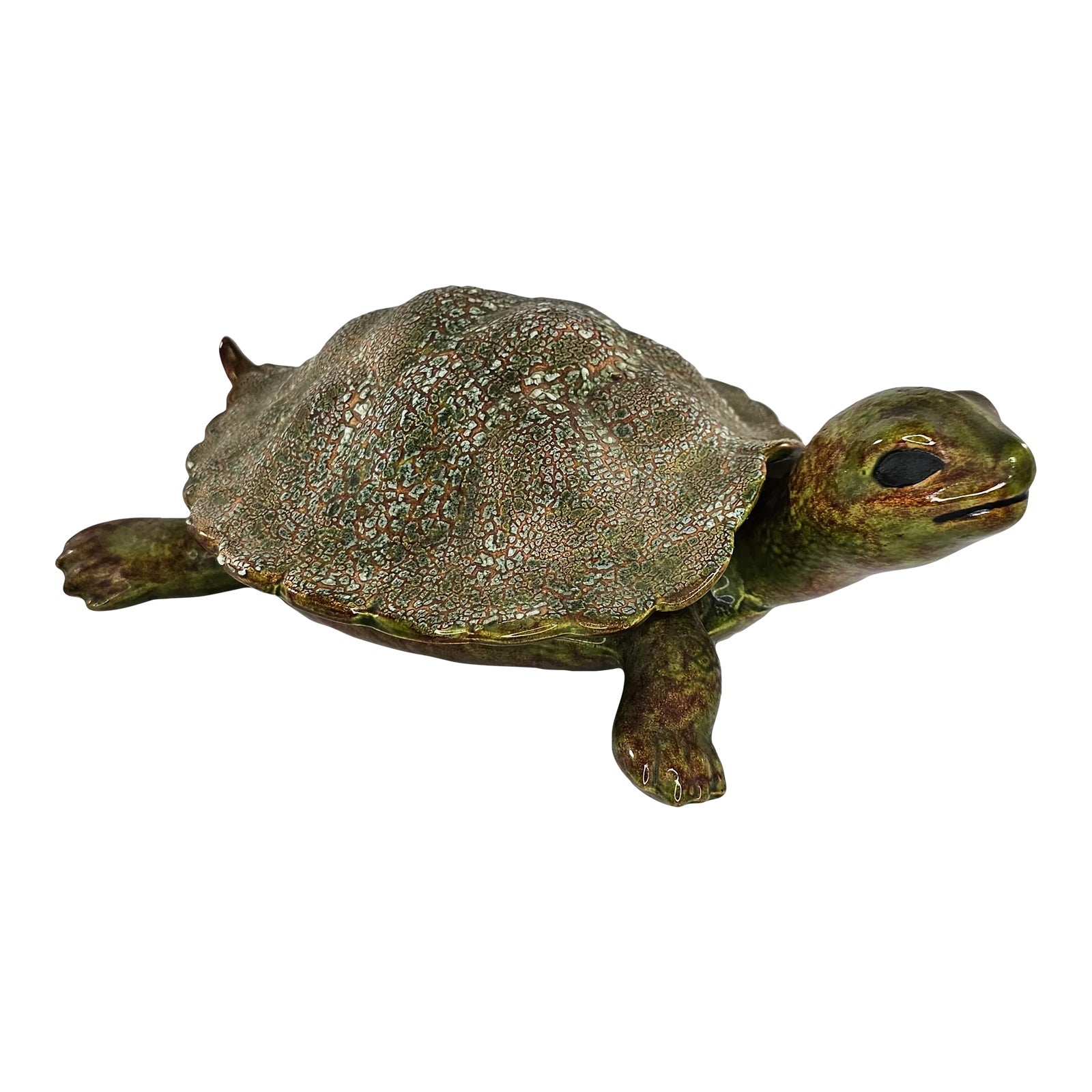Vintage Snapper Turtle Large Trinket Box Figurine Removable Shell 1970 ...