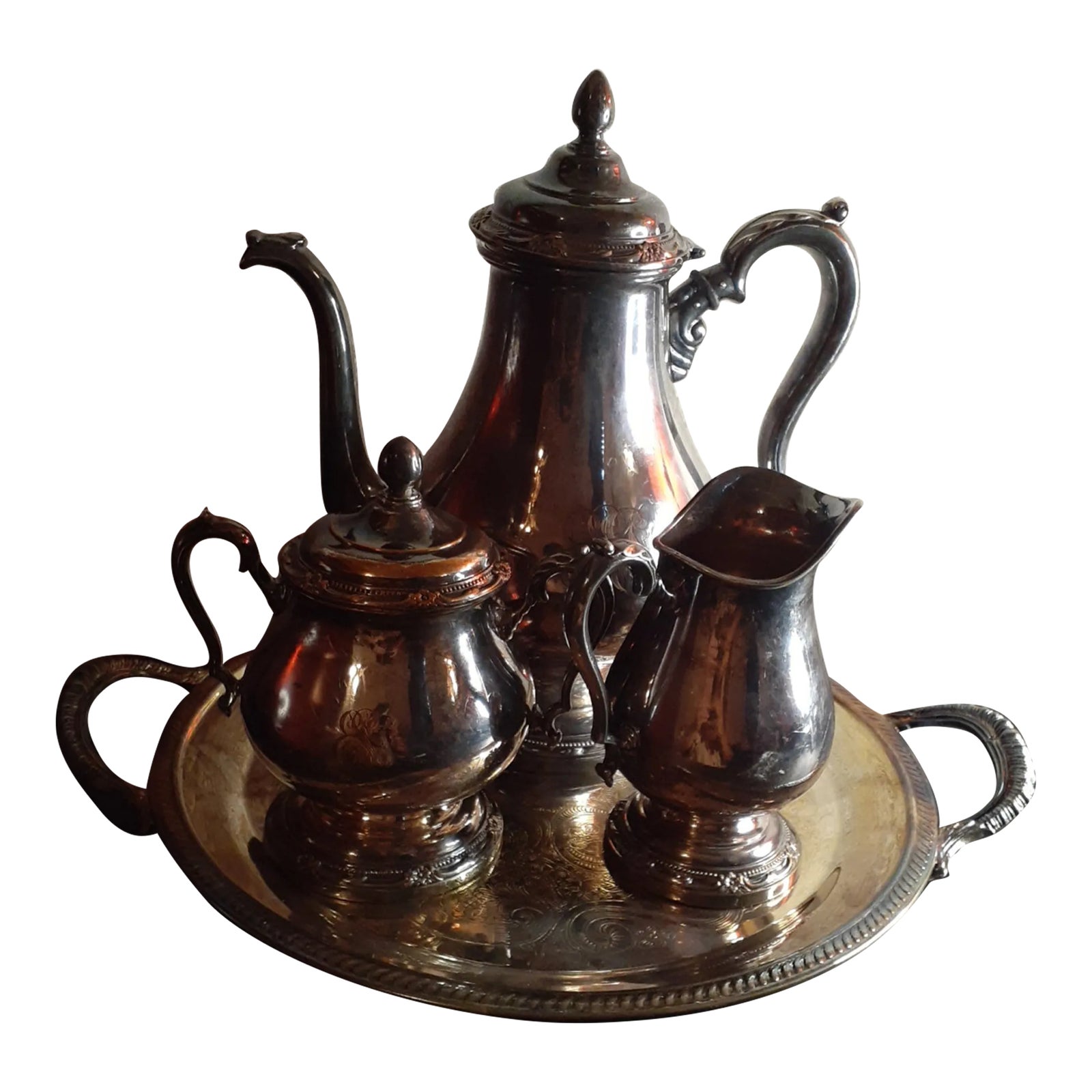 Antique Circa 1920 Rogers Bros Remembrance Silver Soldered 4 Piece ...