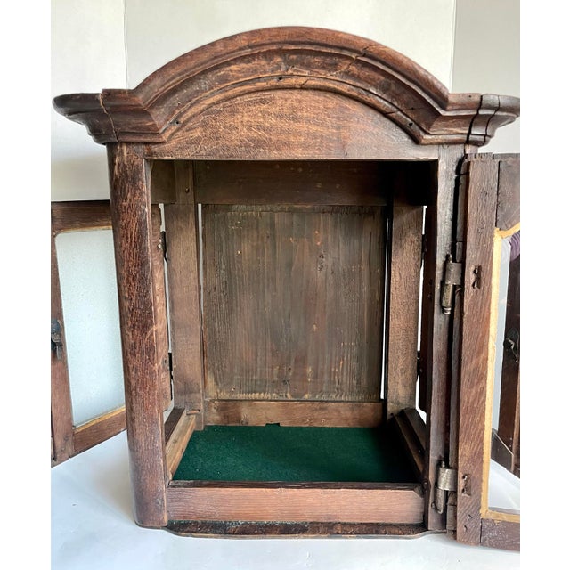 Antique Clock Hood Converted Glass Front Display Curio Cabinet | Chairish