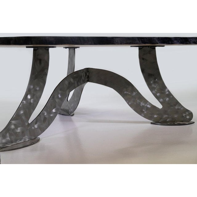 Enrico Bartolini Wavy Racetrack Coffee Table with Scalene Base | Chairish