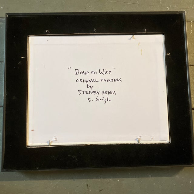 Contemporary Original Stephen Heigh “Dove on Wire” Painting Signed ...