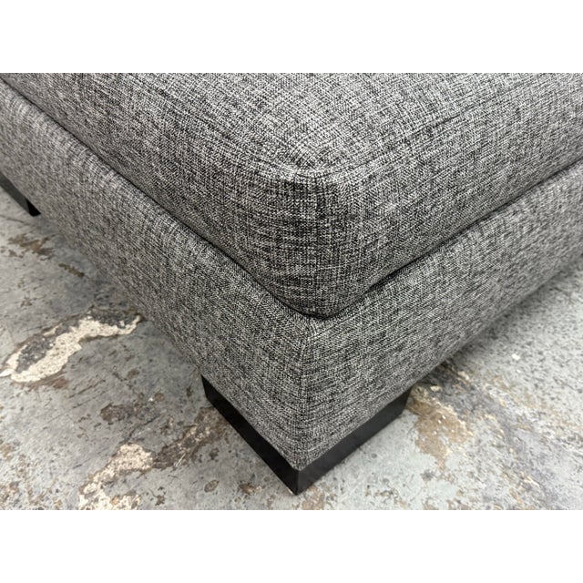 JoyBird Grey Square Ottoman | Chairish