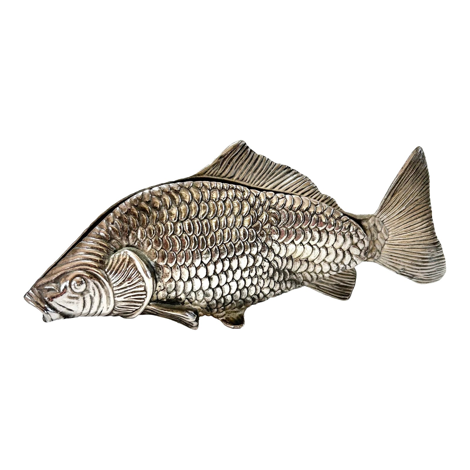 Vintage Silver-Plated Figural Fish Menu Holder or Place Card Stand, Mid ...
