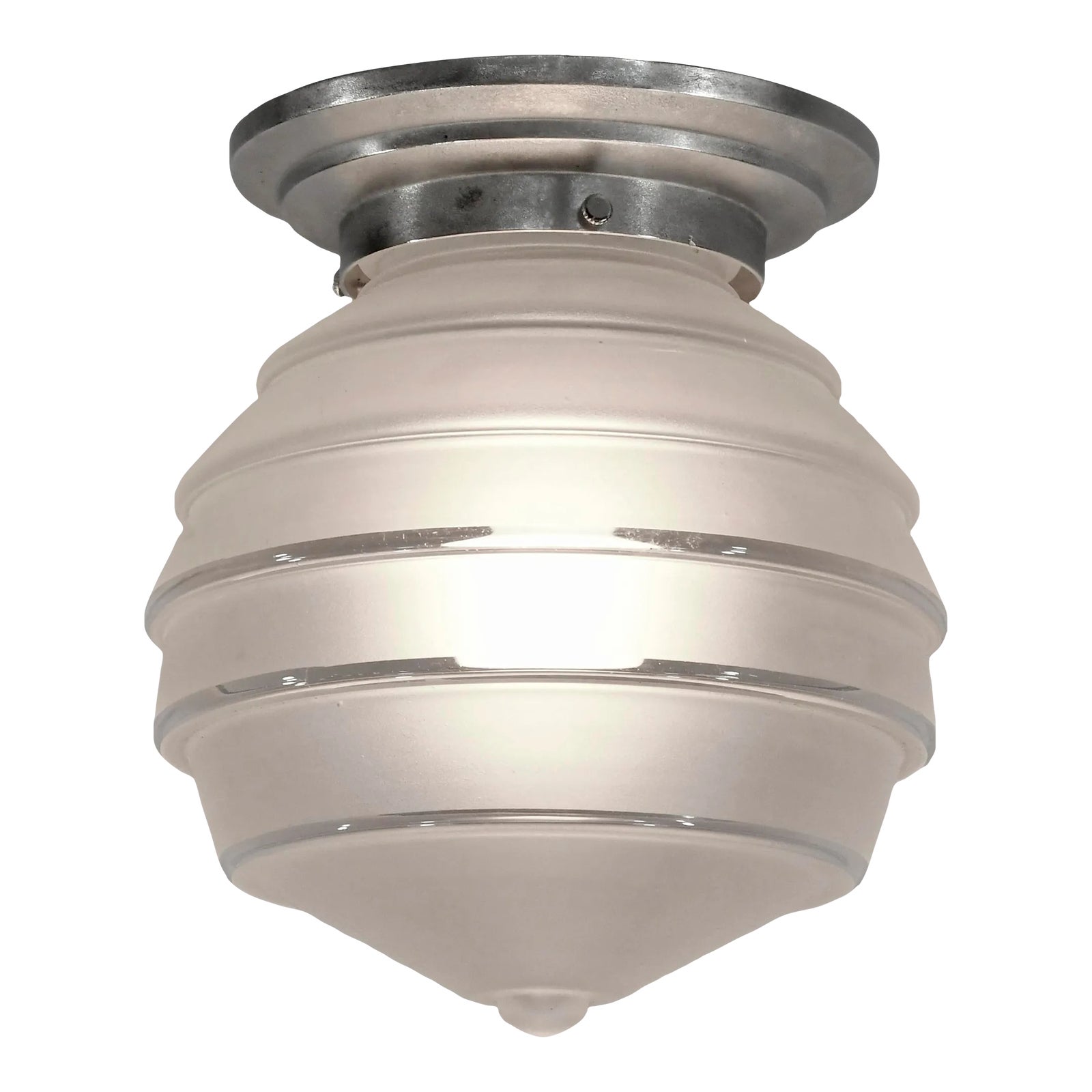 French 1930s Art Deco Flush Mount - a Pair Available | Chairish