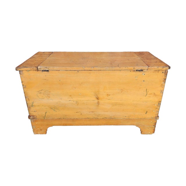 Antique Primitive Patinated Pine Blanket Chest | Chairish