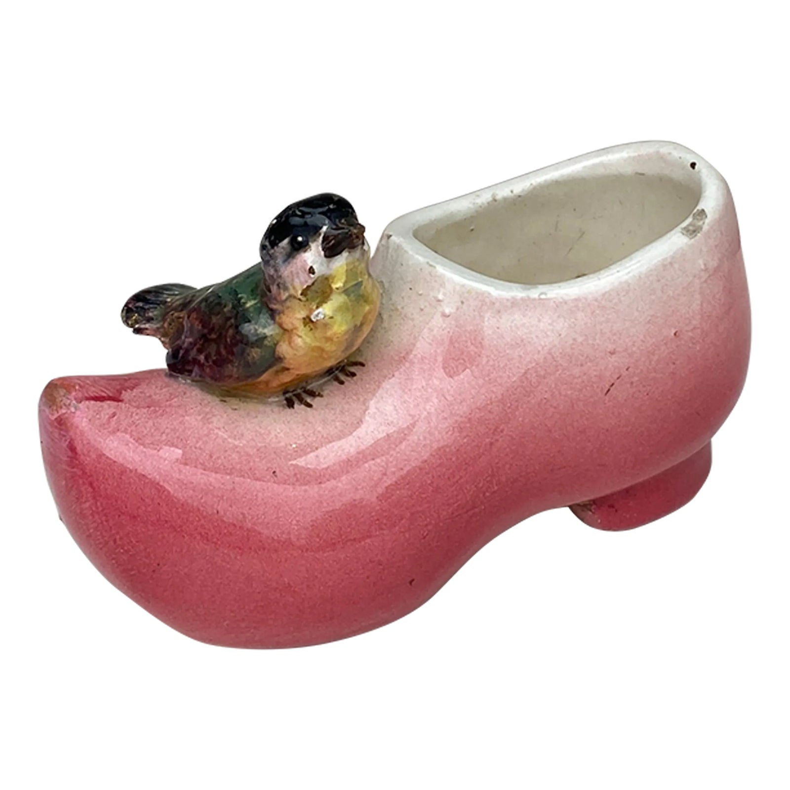 Majolica Clog & Bird Jean Massier, Circa 1890 | Chairish