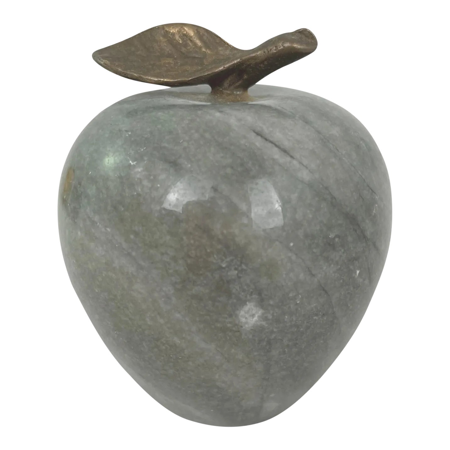 Mid-Century Marble Apple Paperweight | Chairish
