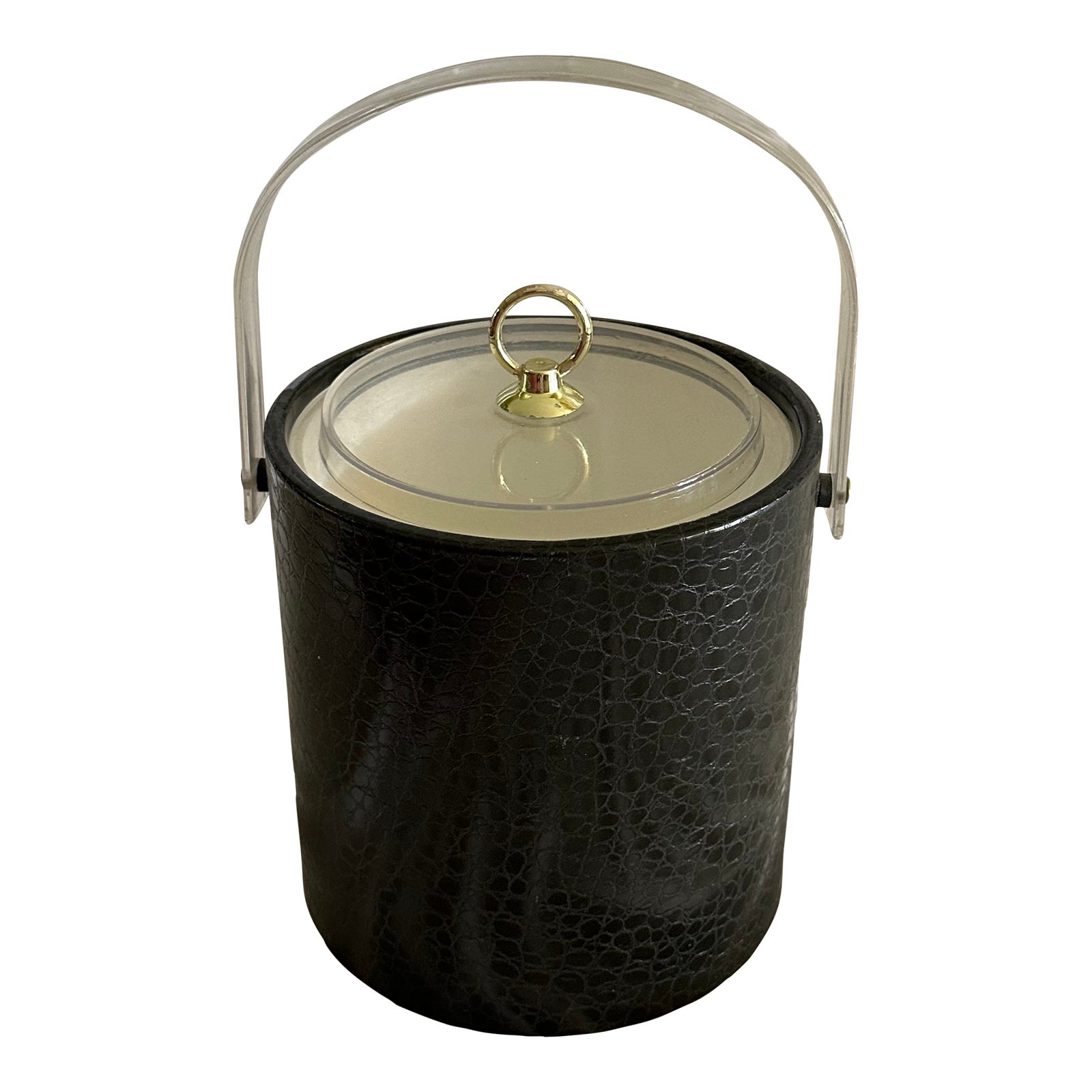 Vintage Mid-Century Modern Alligator Embossed Lucite Ice Bucket | Chairish
