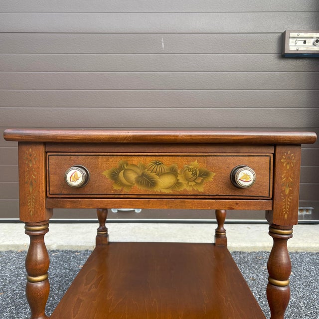 Mid 20th Century L. Hitchcock Traditional Stenciled Harvest Maple Side ...