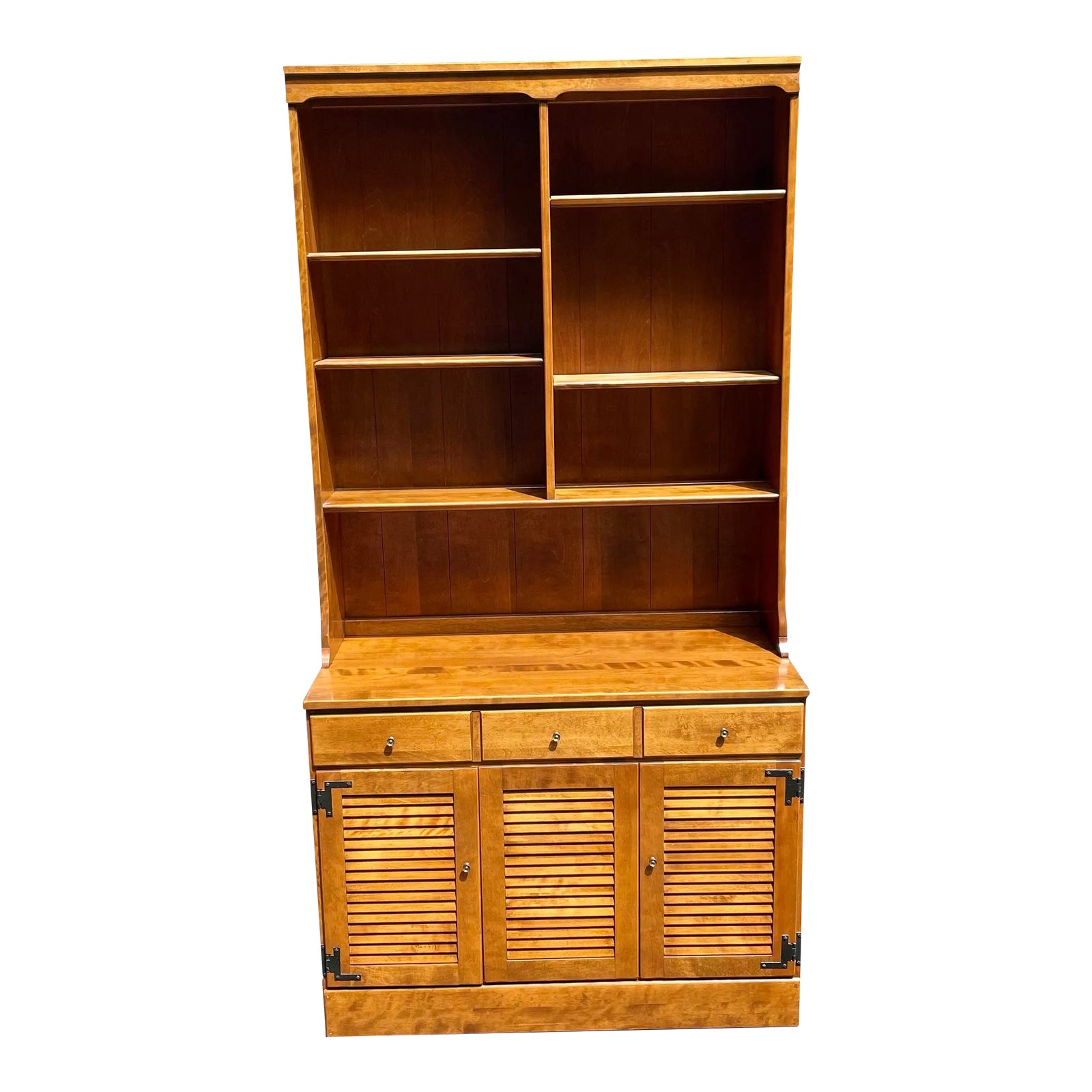 Ethan Allen Custom Room Plan Cabinet With Divided Bookcase in Maple ...