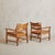 Oak + Camel Leather Razorblade Armchairs Attributed to Henning ...