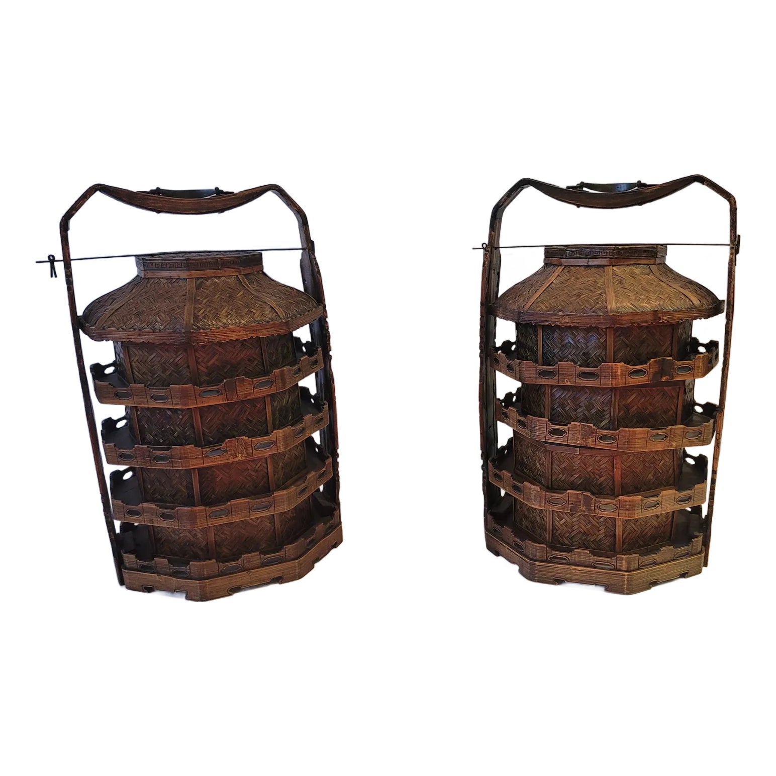 Pair of Five Level Baskets - 19th Century | Chairish