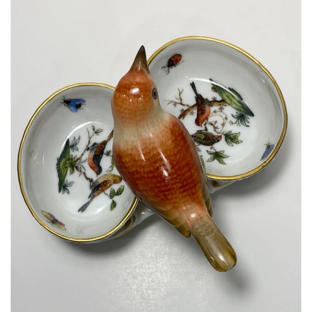1960s Herend Lady Rothschild Birds & Pearls Double Salt Cellar, Hungary ...