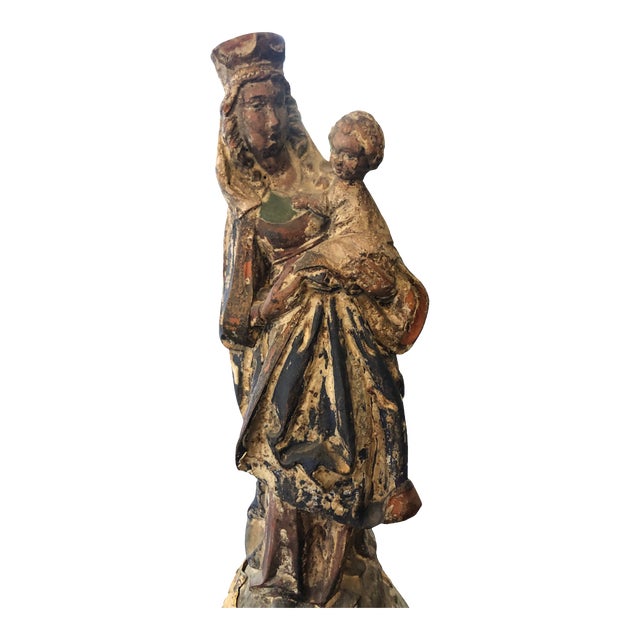 17th Century German Wood Carved Statue | Chairish