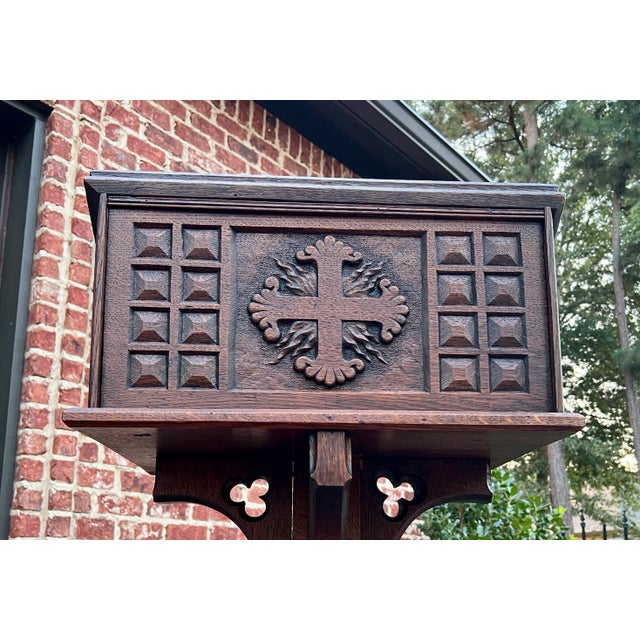 Antique English Oak Gothic Lectern Book Stand Oak 19th C | Chairish