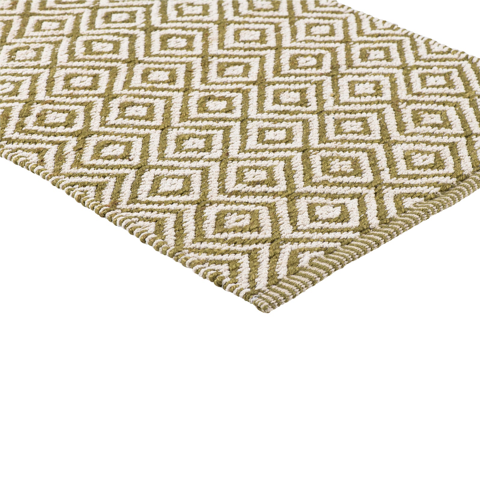 Part & Parcel Goods Textured Sample Diamond Rug, 6"x6", Moss and ...