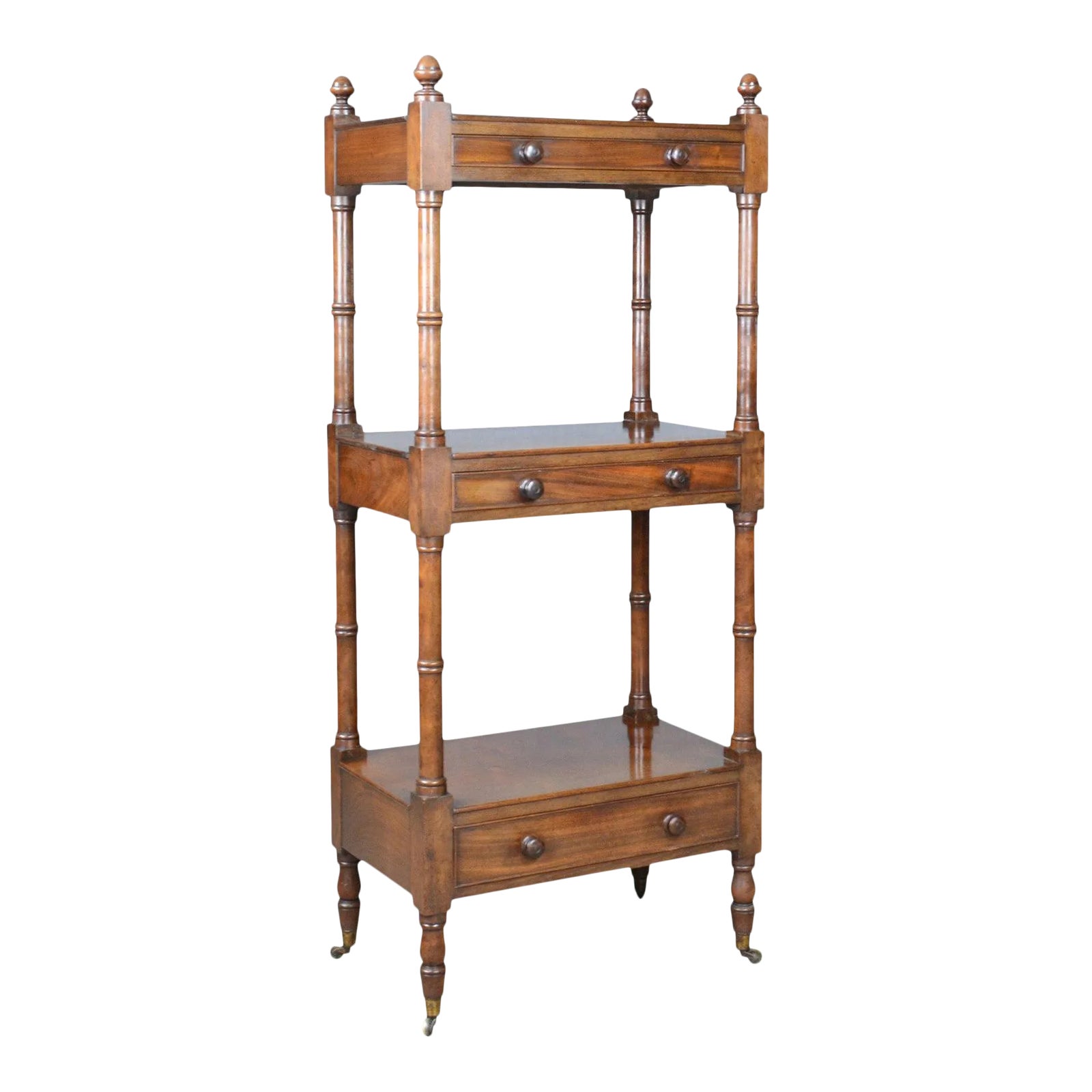 1860s Victorian Mahogany Three Tier Display Stand | Chairish