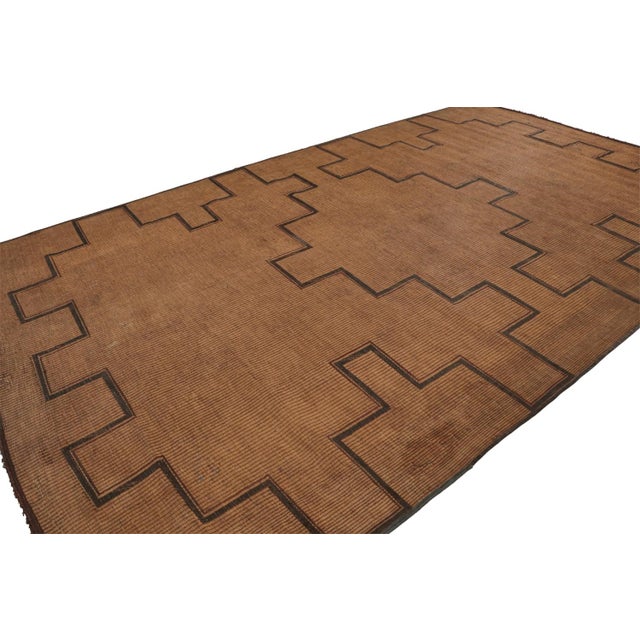 Vintage Tuareg Mat Moroccan Rug With Brown Geometric Pattern, From Rug ...