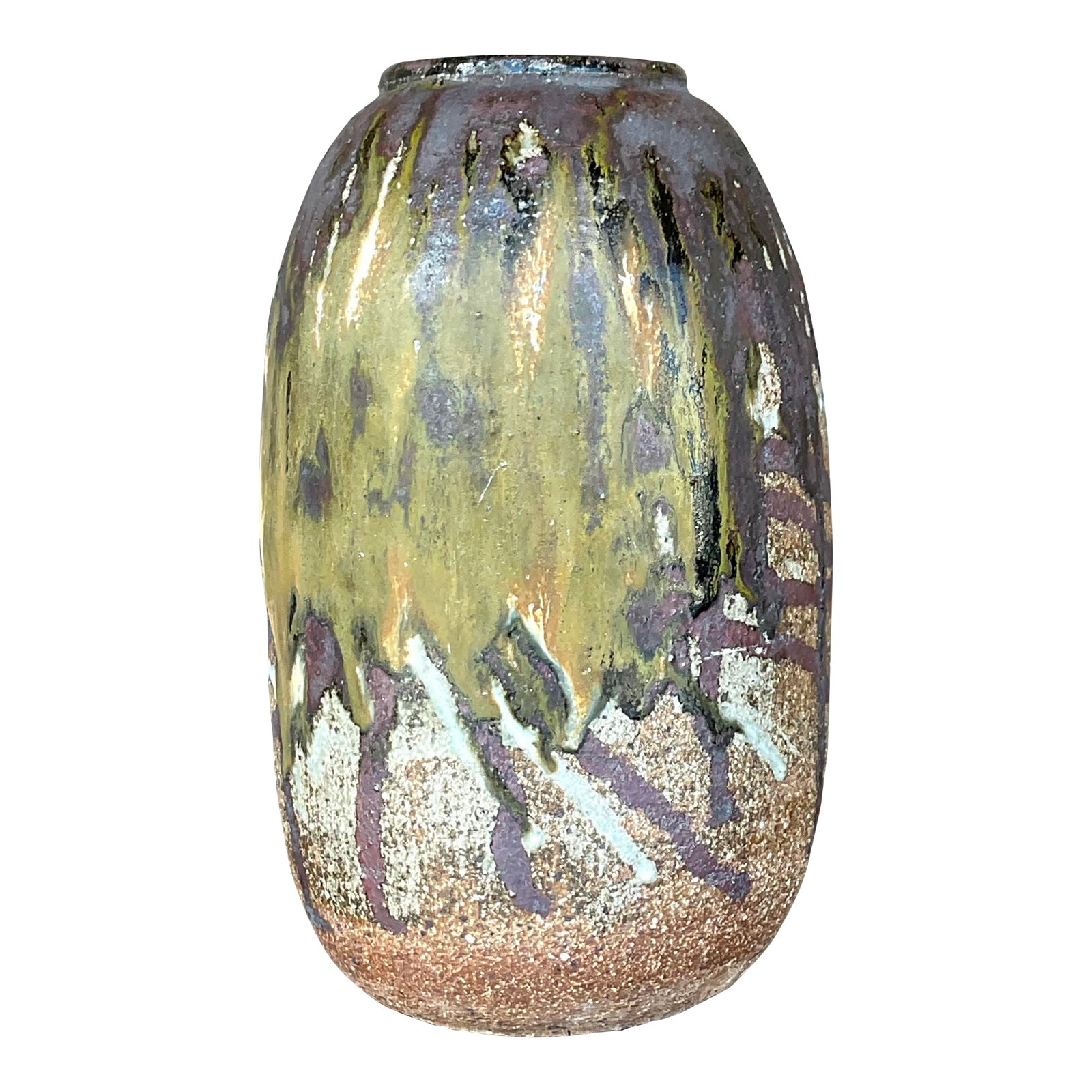 Vintage Boho Studio Pottery Vase | Chairish