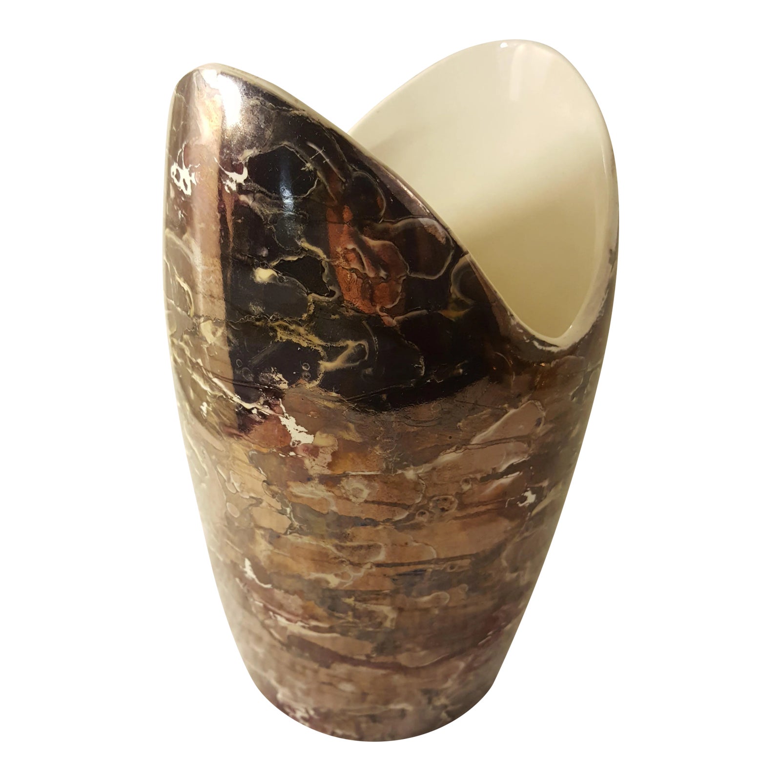 McCoy Cascade Metallic Glaze Vase | Chairish
