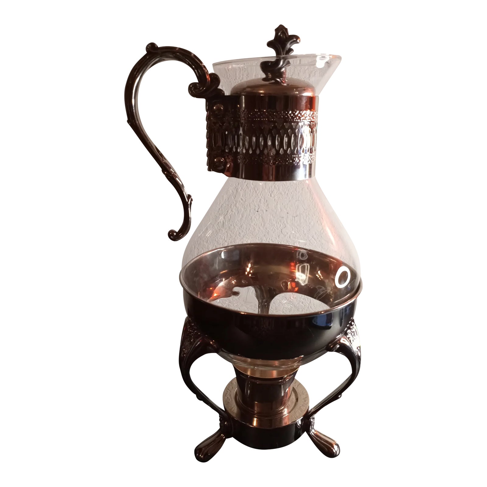 1980s Solid Silver Carafe With Burner | Chairish