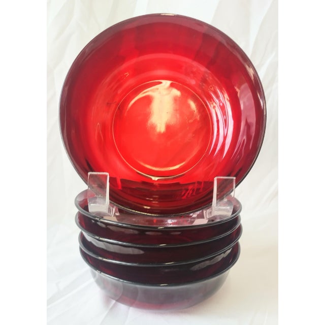 Vintage Arcoroc Ruby Red Glass Dish Set - Set of 18 | Chairish