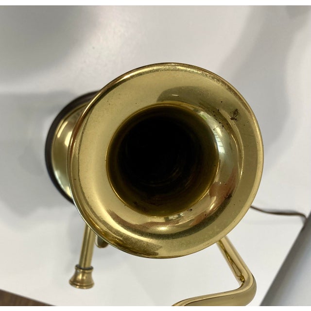 1980s Vintage Kaiser Kuhn Brass Horn Table Lamp | Chairish