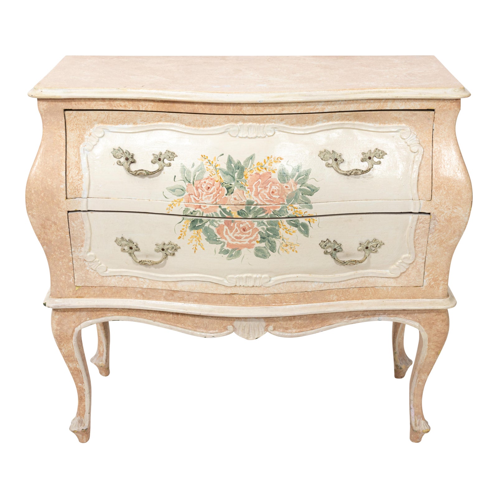 Italian Painted Two-Drawer Commode | Chairish