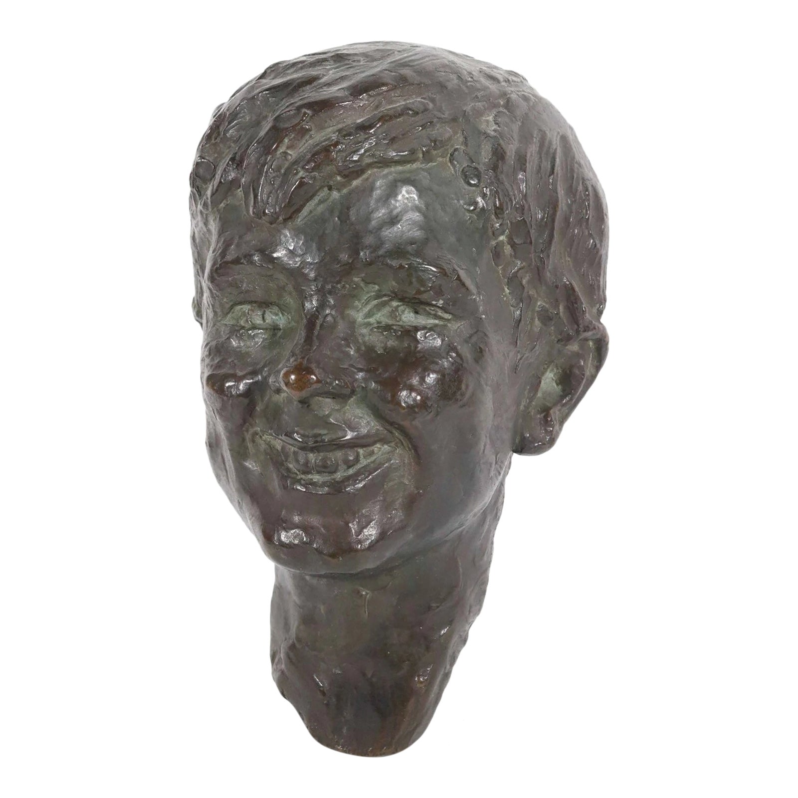 Rare Antique Gorham Founders Em Greene Bronze Wall Bust Smiling Boy ...