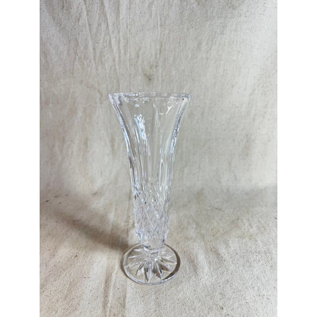Late 20th Century Petite Fluted Crystal Vase | Chairish