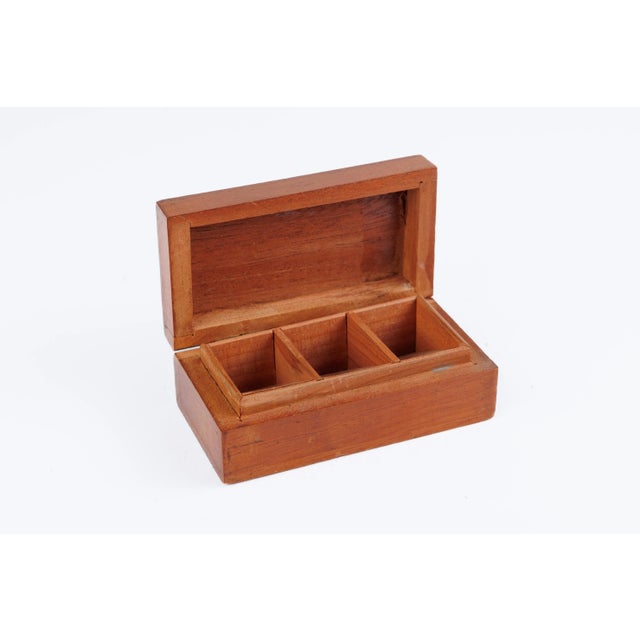 Late 19th Century Rectangular Treen Wood Box With Three Divided ...