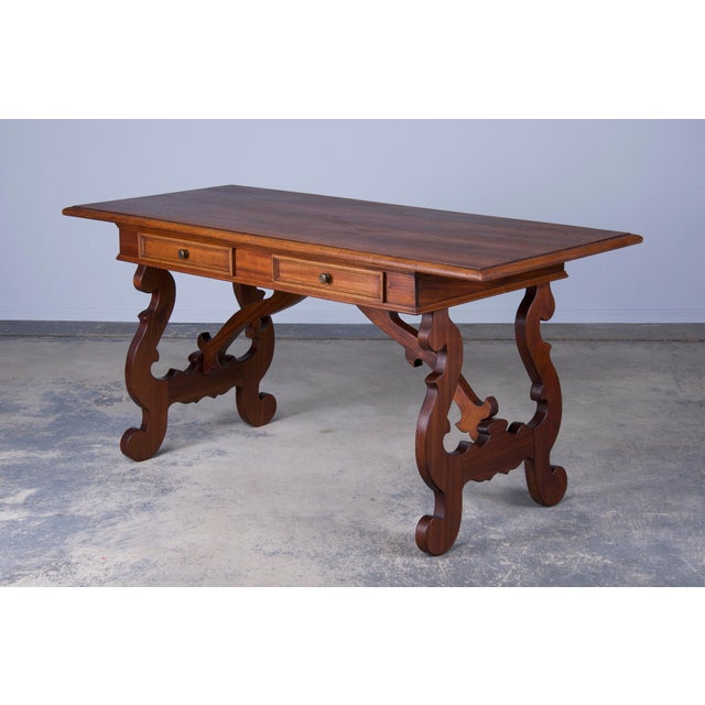 Spanish Baroque Style Walnut Writing Desk | Chairish